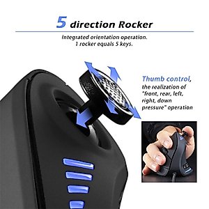 ZLOT Vertical Gaming Mouse,Wired RGB Ergonomic USB Joystick Programmable Laser Gaming Mice,6+1 Design,11 Buttons,1000 Hz Max Polling Rate,10000 Max DPI,Upgraded Version for Computer Gamers,Black