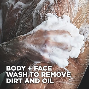 DOVE MEN + CARE Elements Body Wash Charcoal + Clay 4 Count For Men's Skin Care Effectively Washes Away Bacteria While Nourishing Your Skin, 18 oz