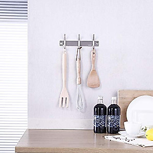 None/Brand Rustproof Coat Rack Wall Mounted Stainless Steel 3-Hook Towel Hook Hook Rack Hook Rail Rust Resistant Brushed Finish, AH203H3-2