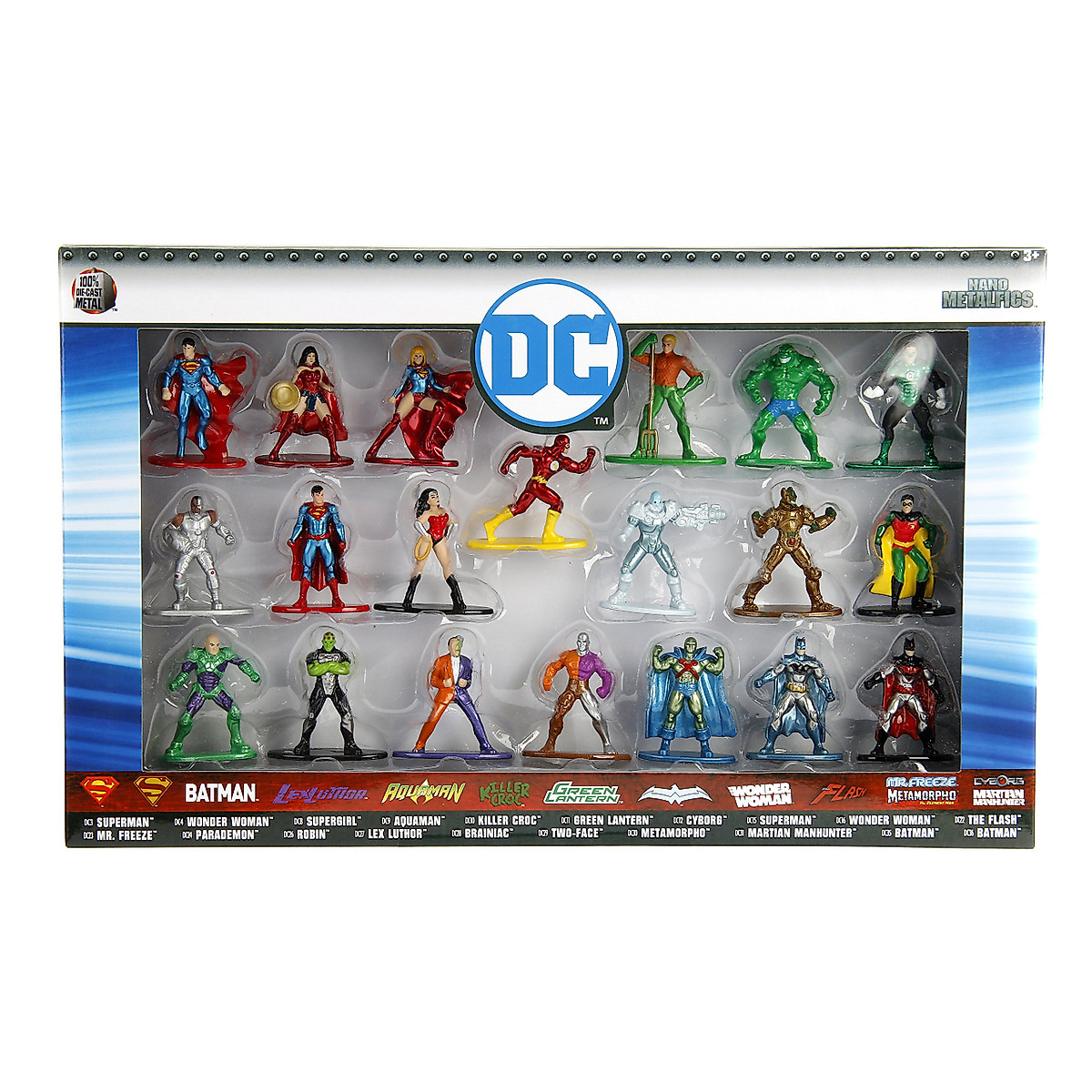 Jada Toys DC Comics 1.65" Die-cast Metal Collectible Figures 20-Pack Wave 1, Toys for Kids and Adults, Multi-Color (84409)