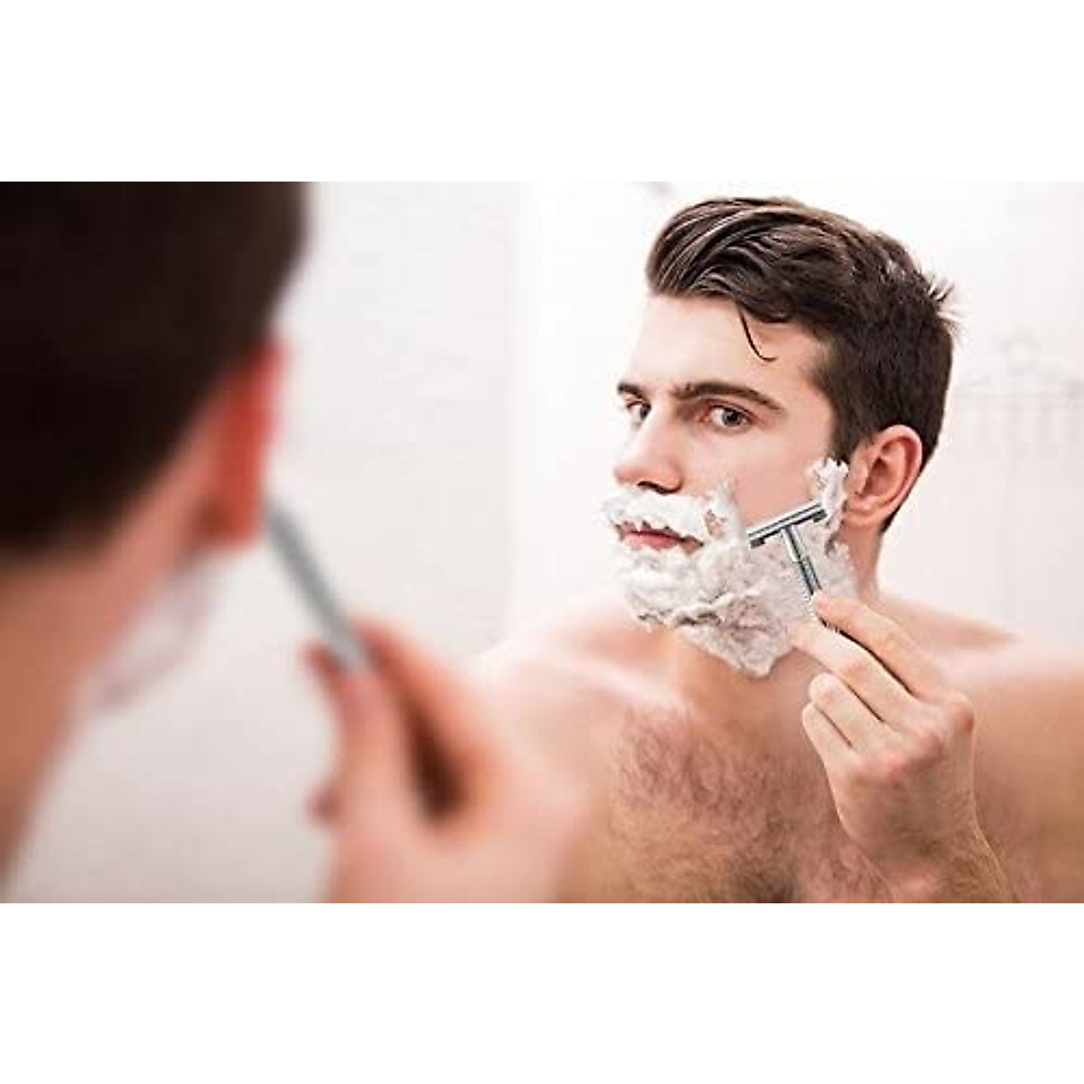 Swedish Platinum Bladed Double Edge Razor Kit for Zero Irritation - Stainless Steel Safety Razor Kit for Comfortable Wet Shaving with 5 Swedish Platinum Super Blades by grace & stella (5 Blades)