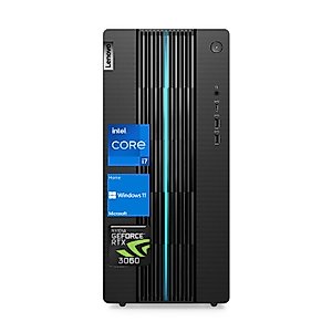 Lenovo IdeaCentre 5 Gaming Desktop, Intel Core i7-12700 Processor, Geforce RTX 3060, 16GB RAM, 1TB PCIe SSD + 2TB 3.5" HDD, Wi-Fi 6, HDMI, DisplayPort, Windows 11 Home, Black