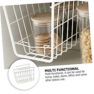 STOBAZA Cabinet Hanging Storage Hanging Baskets Sliding Shelf 1pc Storage Hanging Basket Office Wrought Iron Sink White Wire Rack Cabinet Organizer Storage Sundries Organizer