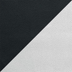 Pemberly Row Contemporary Faux Leather Sofa, 3 Seater Living Room Furniture Couch with Metal Legs, Low Armrest Sleeper Sofa in White and Black