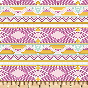 Art Gallery Fabrics Art Gallery Anna Elise Tribal Study Jewel Fabric, Pink