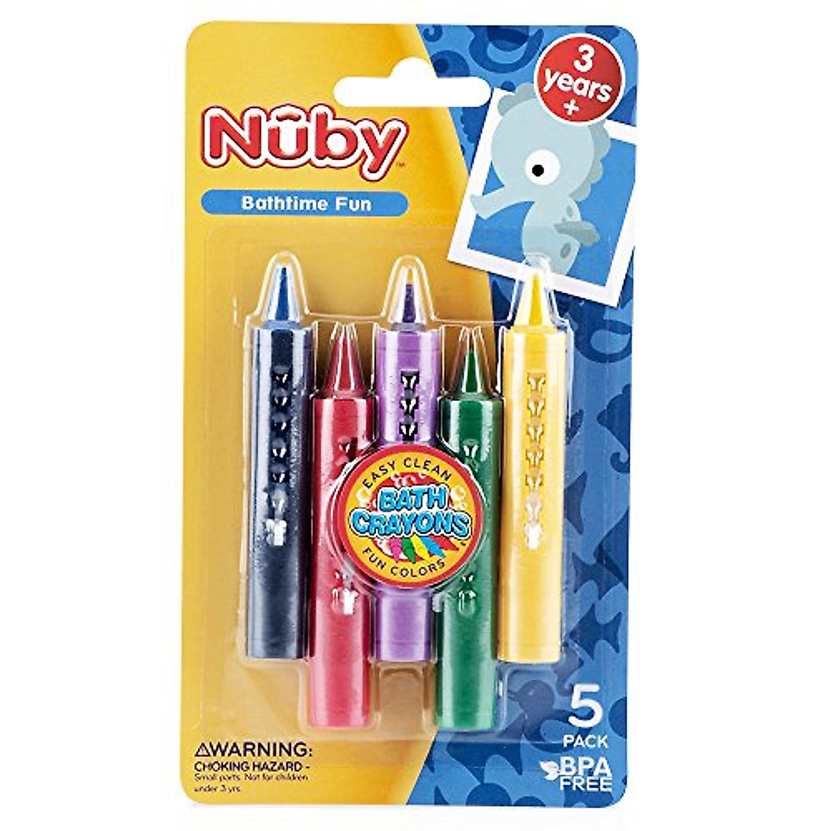 Nuby 5-Pack Easy Clean Bath Time Crayons