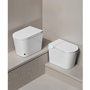 Kogven Smart BidetToilet, Modern One Piece Toilet with Bidet Built in, Heated Seat, Warm Water Washing & Air Dryer, Auto Flush, Self-Clean Stainless Steel Nozzle,LED Display, Slow Close Lid