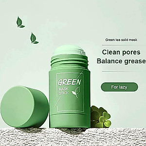 Nenrte 2pcs Green Tea Deep Cleanse Mask Stick, Green Tea Blackhead Remover Stick, Removes Blackheads Green Mask Stick for All Skin Types