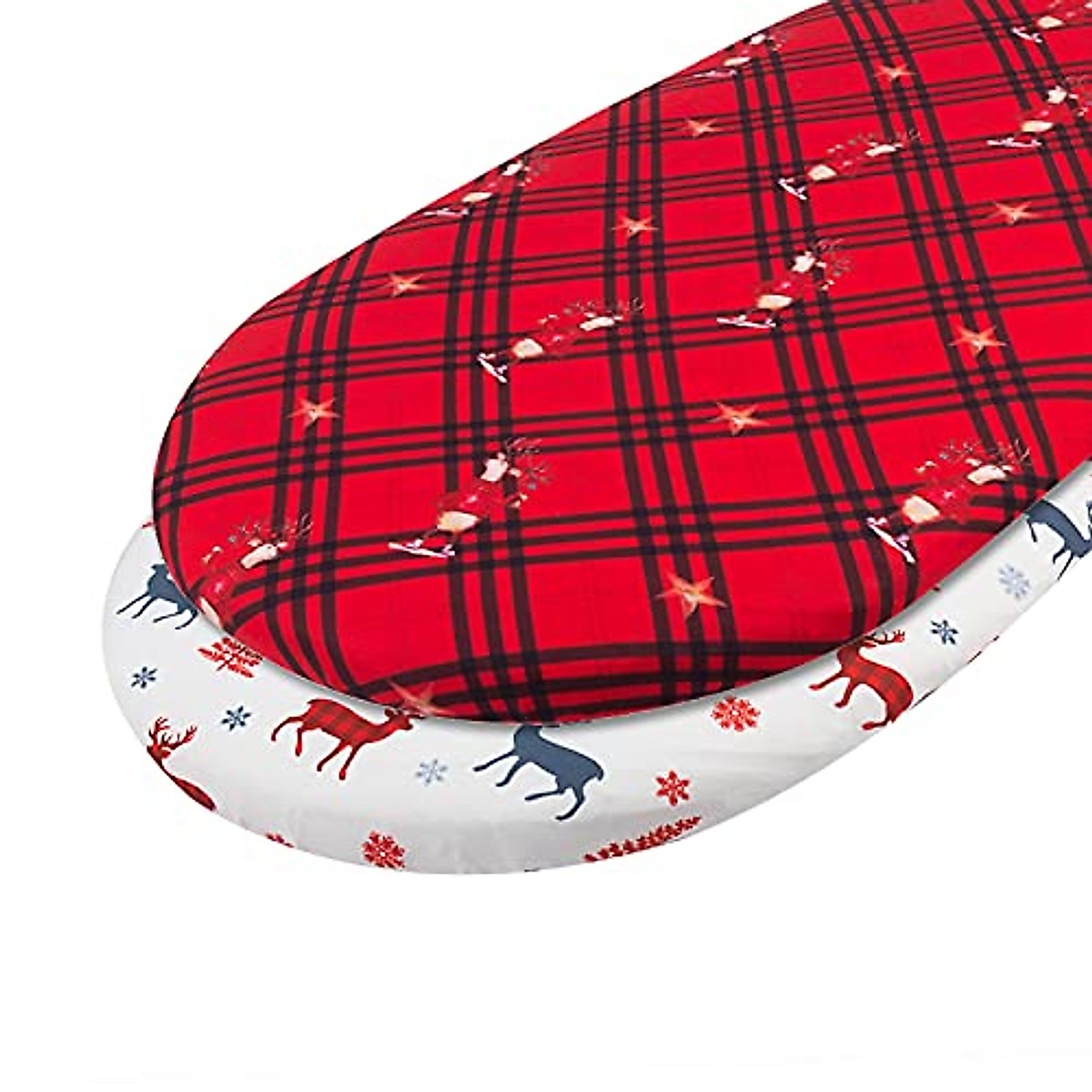 ALVABABY Christmas Gift Stretchy Jersey Changing Pad Covers 2 Pack Bassinet Sheet Soft and Light Baby Cradle Mattress for Boys and Girls 2CZE08
