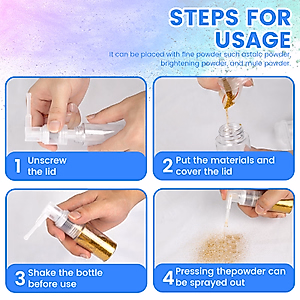 Foyods 2 PCS Glitter Duster Sprayer, 35ML Powder Spray Bottle, Glitter Spray Pump for Craft,Cakes,Cloth, Dry Powder Spray Bottle Empty