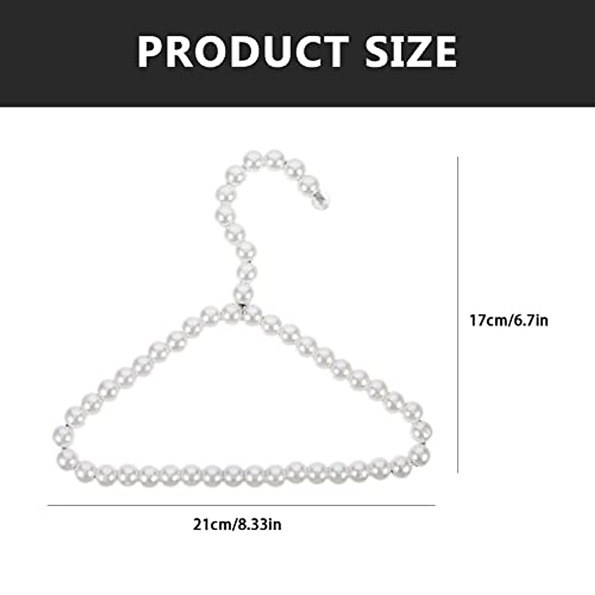 POPETPOP Pearl Cloth Hanger 2pcs Pearl Beads Metal Clothes Hangers Mini Pearl Hangers Baby Clothes Rack for Dogs Cats Kids