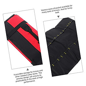 KICHOUSE 1pc Roll 22 Bag Chef Supplies Roller Bag Electronics Tool Kit Kitchen Bag Satchel Outdoor Tools Pouch Dinnerware Holder Cutlery Rack Red Oxford Cloth Repair