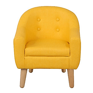 Getifun Single PVC Kids Sofa Chair, Toddler Sofa Couch with Wooden Legs, Children Armchair for Children Gift (Yellow)