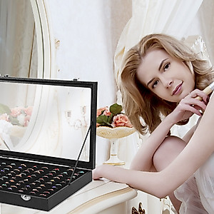 Siveit Ring Display Case Organizer Box with Transparent Lid, Ring Holder Showcase For Store Display Jewelry Show Home, Ring Organizer For Jewelry Rings, Studs Earrings (100 Slot, Black)