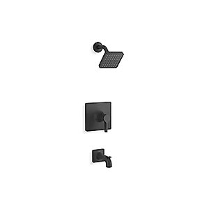 Kohler TS28127-4G-BL Venza Rite-Temp 1.75 gpm Bath and Shower Faucet Trim Set, Matte Black