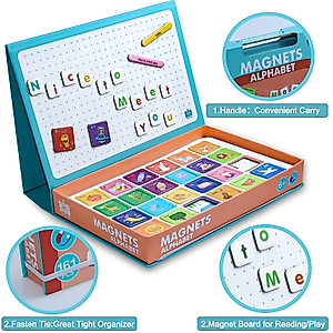 161Pcs Magnetic Letters Numbers Foam Magnets Funny Alphabet Magnets for Fridge Baby Magnets with Zoo and Farm Animals Educational Toy with Magnet Board Spelling Learning Preschool Toy