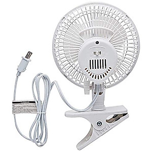 JOEY'Z 6 INCH - 2 Speed - Adjustable Tilt, Whisper Quiet Operation Clip-On-Fan with 5.5 Foot Cord and Steel Safety Grill (1, 6" Fan with 5 FT Cord)