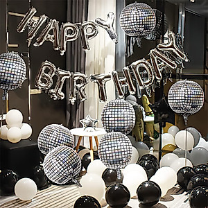 Disco Ball Balloons, 6 Pcs, Disco Party Decorations, Disco Balloons, 22 Inch 4D Silver Disco Balloons, 70s 80s 90s Party Decorations, Disco Ball Decorations, Disco Ball Balloon, Disco Party Supplies