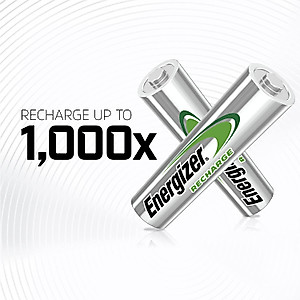 Energizer Rechargeable AA Batteries, Recharge Universal Double A Battery Pre-Charged, 16 Count & Rechargeable AAA Batteries, Recharge Universal Triple A Battery Pre-Charged, 8 Count