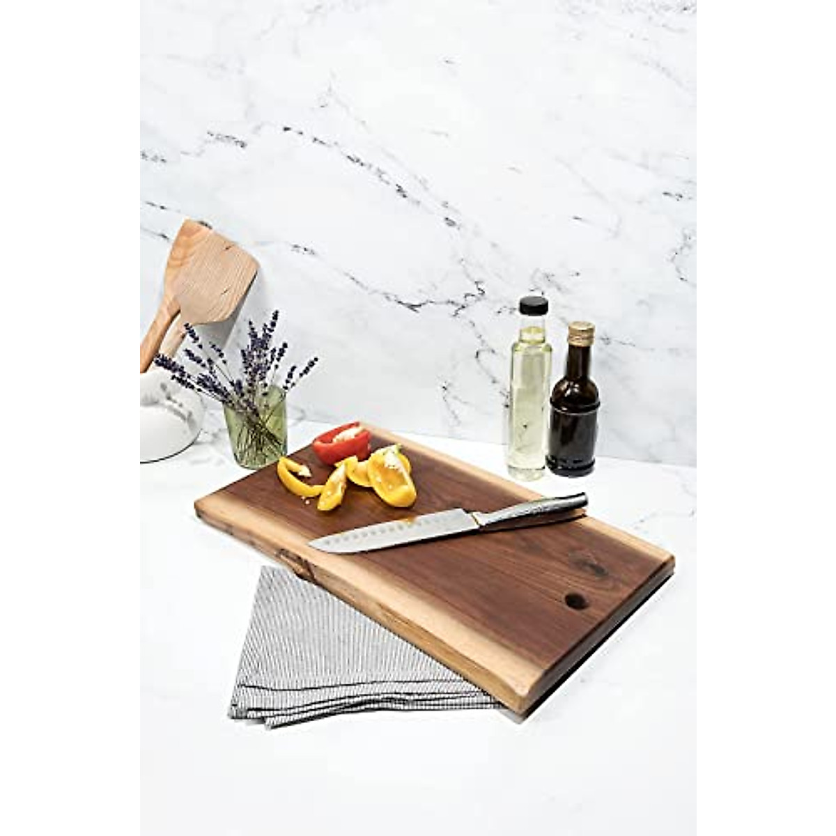 Small Live Edge Black Walnut Cutting Board, American Amish Handmade, Each Cutting Board is Unique, Large Cutting Board 5" x 10"…