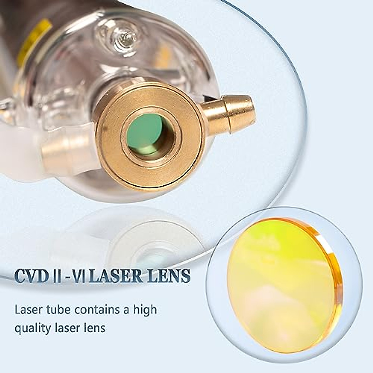 MCWlaser 60W CO2 Laser Tube Length 1000mm Dia.55mm Glass Laser Tube with Metal Head 6000hrs MTTF for 60-70W CO2 Laser Engraving and Cutting Machine