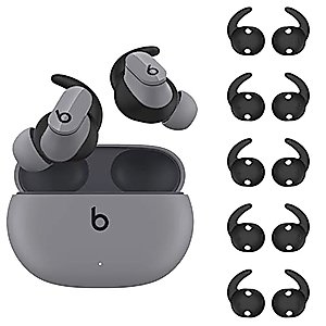 Ear Hooks for Beats Studio Buds, Ear Hook Accessories Compatible with Beats Studio Bud 2021 Silicone Anti-Slip EarTips Cover Holder [NOT Fit in Case] (Black)