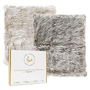 First Landings Faux Fur Newborn Photography Props Set of 2 Ultra Soft Faux Furs - Baby Photoshoot Props