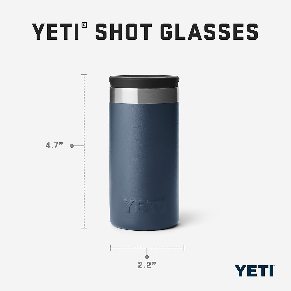 YETI Shot Glasses with Carrying Case, Set of 4, Black