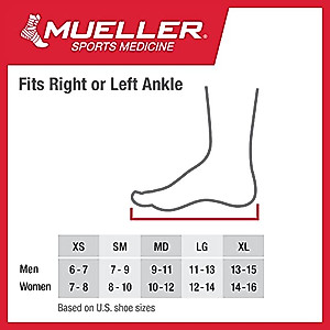 MUELLER Sports Medicine Ankle Support Sleeve, For Men and Women, Black, Medium