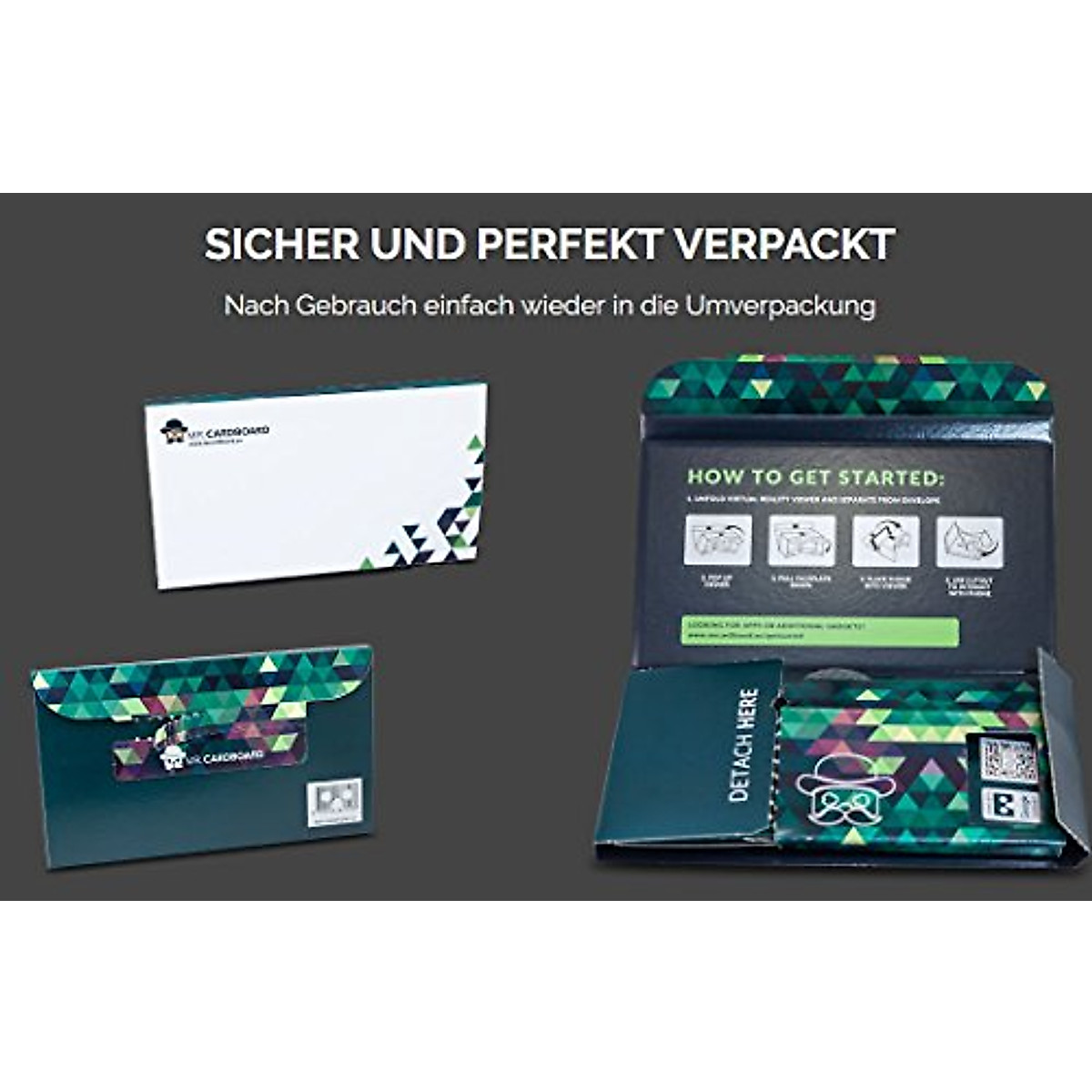 Google Cardboard POP! Cardboard + Free Head Strap and Cushion. for Android and iPhone up to 6 inches. Including Lenses. 3D Glasses VR Glasses Virtual Reality Viewer VR Goggles.