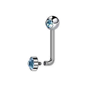 BLISI 14G Solid Titanium Christina Piercing Barbell VCH Ring Bar Genital Jewelry Vertical Hood (Aquamarine-USA)