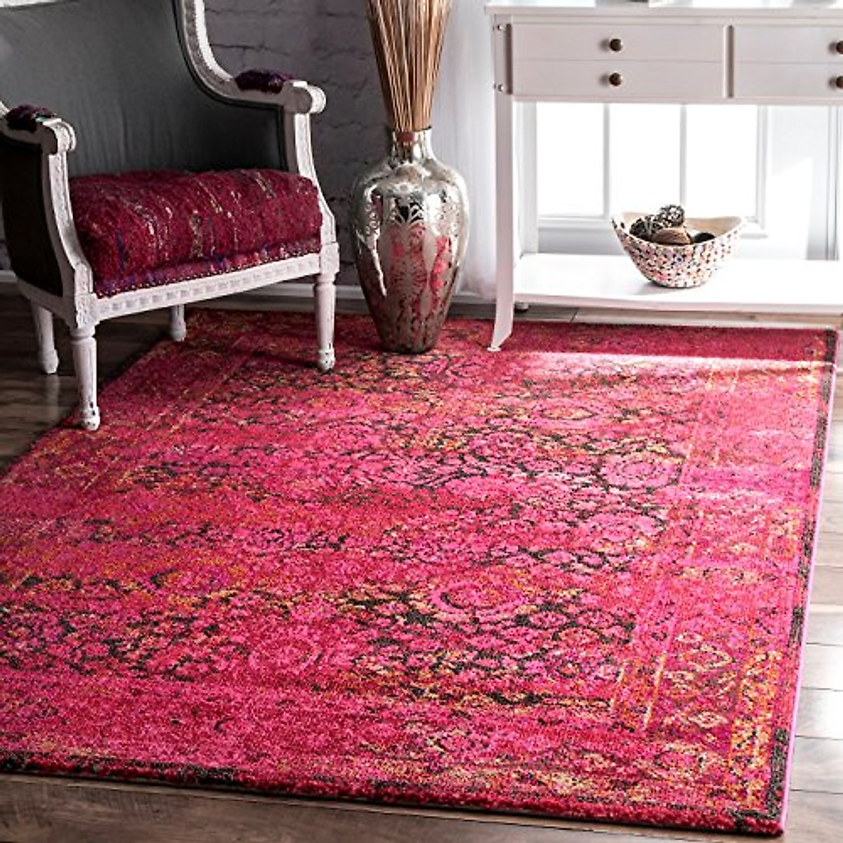 nuLOOM Vintage Shuler Area Rug, 7' 10" x 11', Cherry Pink