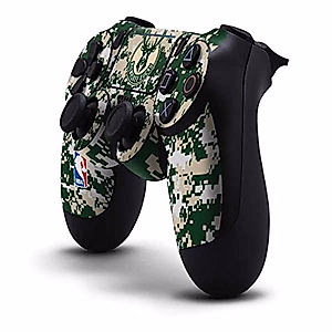 Skinit Decal Gaming Skin Compatible with PS4 Pro/Slim Controller - Officially Licensed NBA Milwaukee Bucks Camo Digi Design
