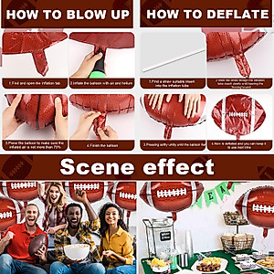 8PCS Football Balloons Garland 24inch Large Foil Mylar Sports Balloons Favors Rugby Balloon Bouquet Arch for Football Graduation Birthday Themed Party Decorations Supplies