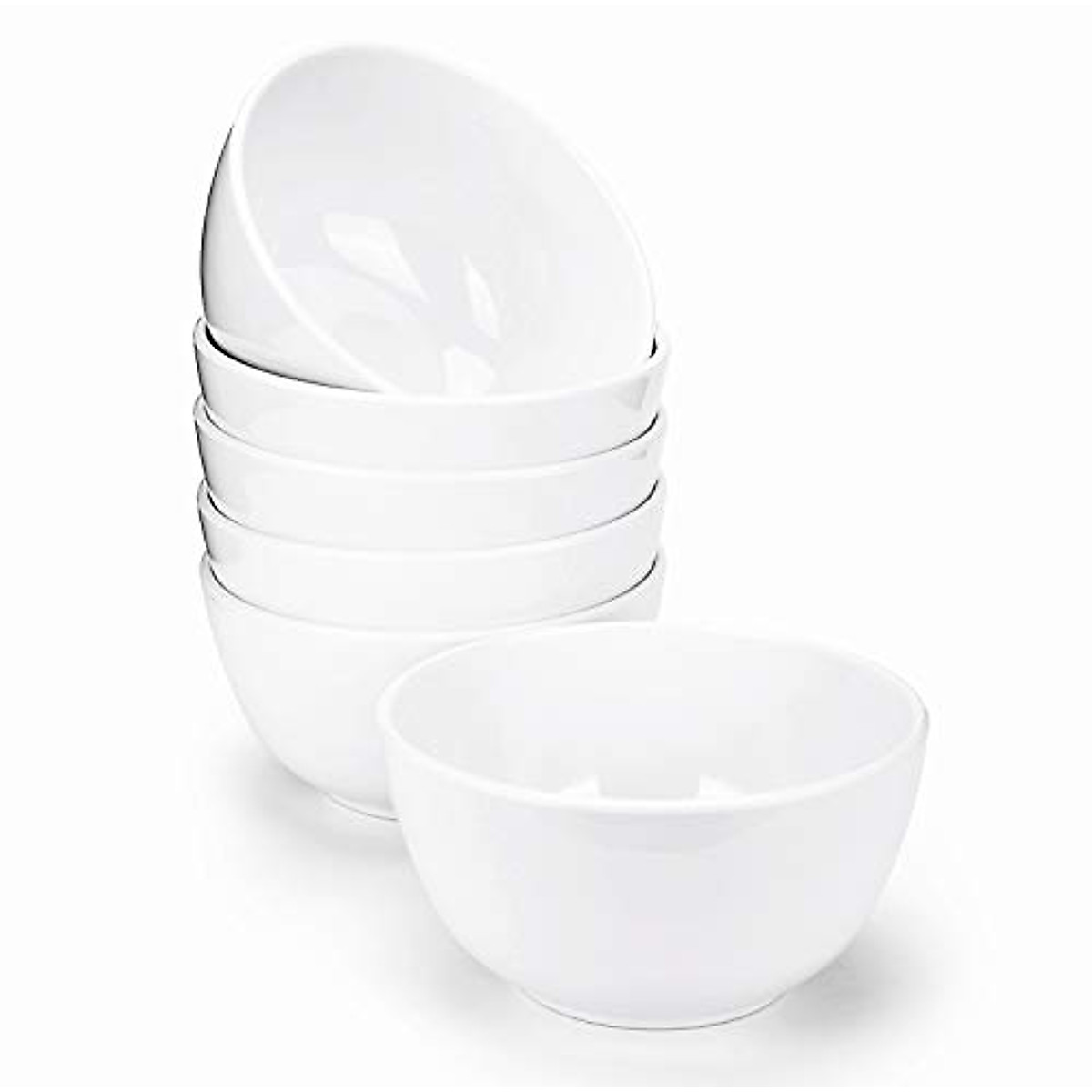 KX-WARE Melamine Bowls set - 28oz 6inch 100% Melamine Cereal/Soup/Salad Bowls, Set of 6 White | Shatter-Proof and Chip-Resistant Dishwasher Safe, BPA Free