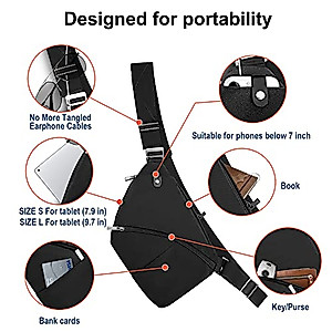 Lcpadri Sling Bag for Women Men, Anti-Theft Waterproof Shoulder Backpack Sling Chest Crossbody Bag with RFID Pockets and Reflective Strip, Casual Daypack for Working Biusiness Travel