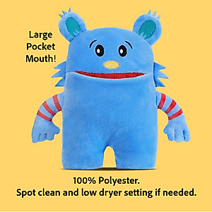 The Tooth Brigade Tooth Fairy Pillow | Fun and Interactive Stuffed Plush Toy with Large Pocket for Lost Teeth, Treasures, Prizes - Perfect for Kids, Boys, & Girls Gift (Blue Monster)