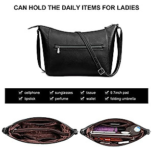 S-ZONE Women Shoulder Hobo Purses and Handbag Medium Genuine Leather Crossbody Bags