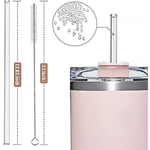 RaepperHan 6 Pack Reusable Replacement Straws for Stanley 40 oz Adventure Tumbler, Plastic Straws with Cleaning Brush, Compatible with Stanley 40oz Cup Water Jug (6* Plastic Straws for 40 oz), RH012