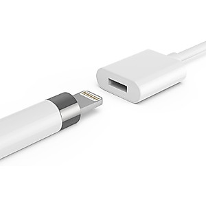MoKo Charging Adapter Cable Compatible with Apple Pencil 1st, Connector Charger Compatible with iPad Pro 12.9 10.5 9.7 / iPad Air 3 / iPad Mini 5 2019 Pen Accessories, (2 Pack, White)