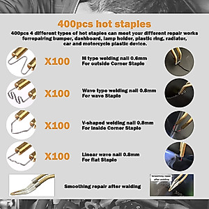 Voilamart 100W Plastic Welder Plastic Welding Kit Machine Car Bumper Repair Kit Hot Stapler Staple Gun
