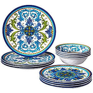 Certified International Luca Melamine 12 pc Dinnerware Set
