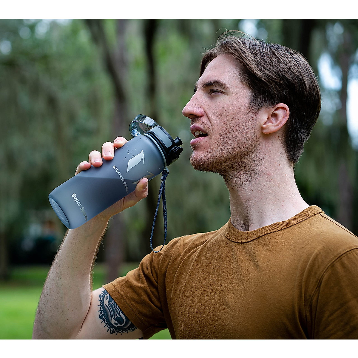 Super Sparrow Water Bottle - 32 oz - BPA & Toxic Free Tritan Water Bottles - One Touch Opening - Leak-proof Plastic Bottle - Kids Water Bottle for Office, Gym, Outdoor, Sports