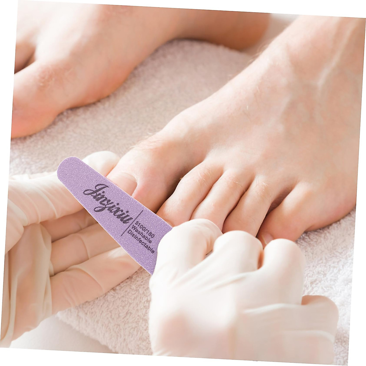 Beaupretty Manicure Pedicure Set Nail Buffer Strip Nail File: 10pcs Manicure Sponge File Double Sided Nail Buffing Block Salon Pedicure Polisher File for Men Women Purple Nails Set