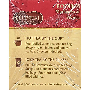 Celestial Seasonings Madagascar Vanilla Rooibos African Red Herbal Tea, 20 ct