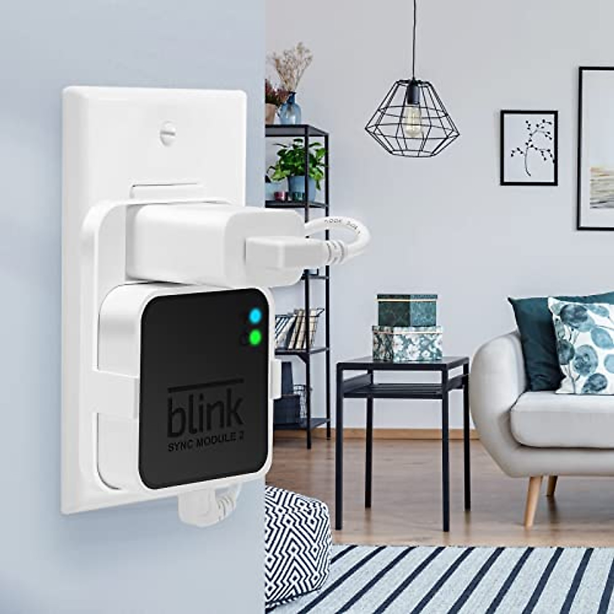 WDZREE Outlet Wall Mount for Blink Sync Module 2,Save Space and Easy Move Mount Bracket Holder for Blink Outdoor Indoor Home Security Camera with Easy Mount Short Cable and No Messy Wires or Screw