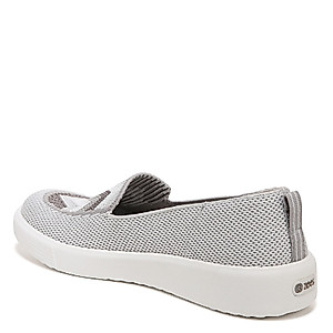 BZees Womens March On Moc Slip-on Loafer, Oyster Grey Chevron Knit, 8 US