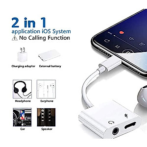 iPhone 3.5 mm Headphone Jack Adapter, 2 Pack MFi Certified Lightning to AUX Audio Splitter Dongle Adapter Compatible for iPhone 11/XS/XR/X 8 7/iPad/iPod