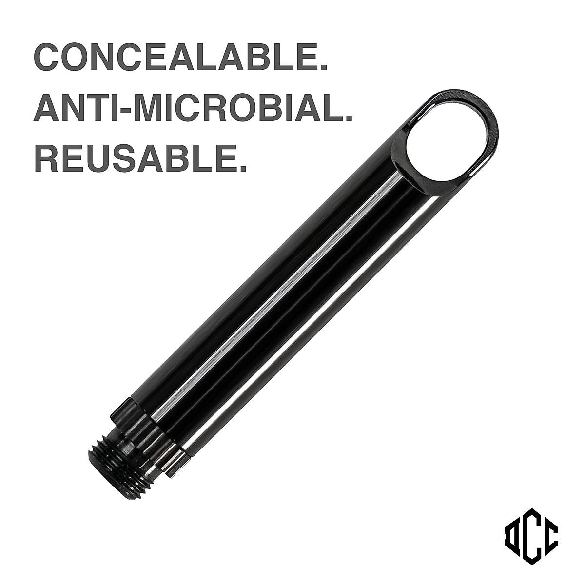 DAILYCARRYCO. TiPick Titanium Toothpick Keychain Holder - Portable Metal Travel Toothpick - Reusable EDC Micro Toothpick - Compact & Convenient - Carry On-the-Go - Titanium Construction, Black