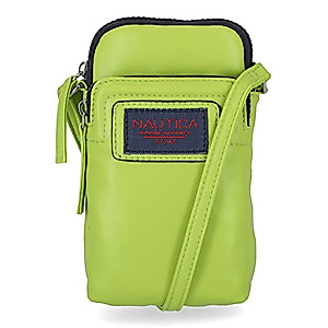 Nautica Marina Crossbody Cell Phone Purse Wallet Wristlet, Lime